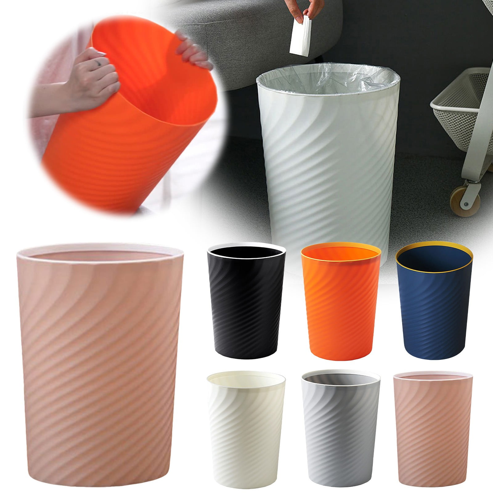 Small Plastic Trash Can Waste Basket Garbage Bin 1.8 Gallon for ...