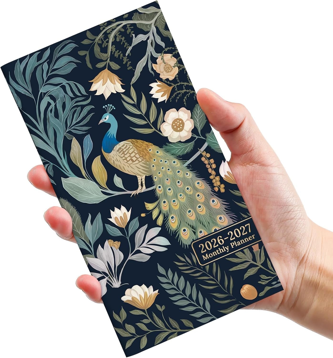 2026-2027 Monthly Planner - 6.5"x3.5" Jungle Peacock Pocket Calendar ...