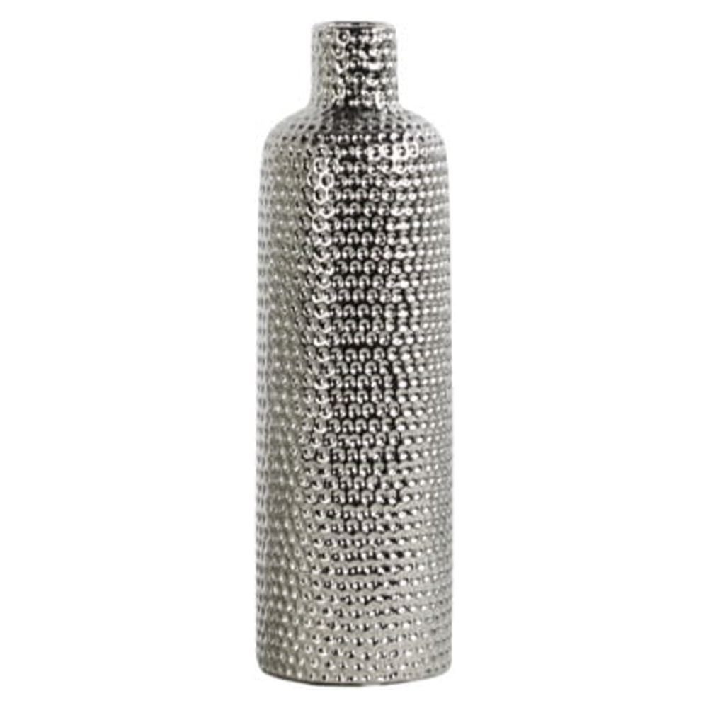 Small Polished and Dimpled Stylish Round Vase - Silver - Walmart.com