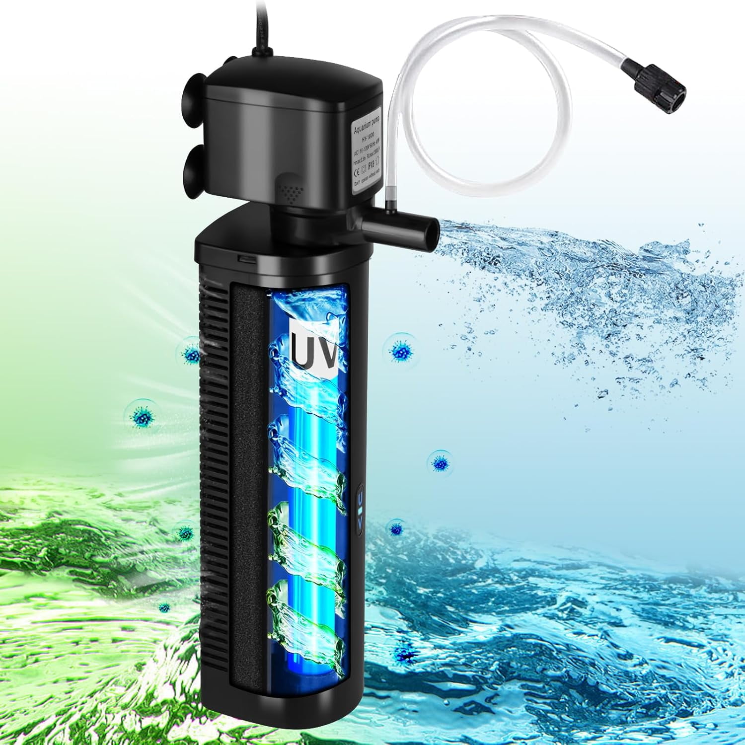 Small Pond Filter for 75-300 Gallon Tank, Aquarium U-V Filter Clean ...