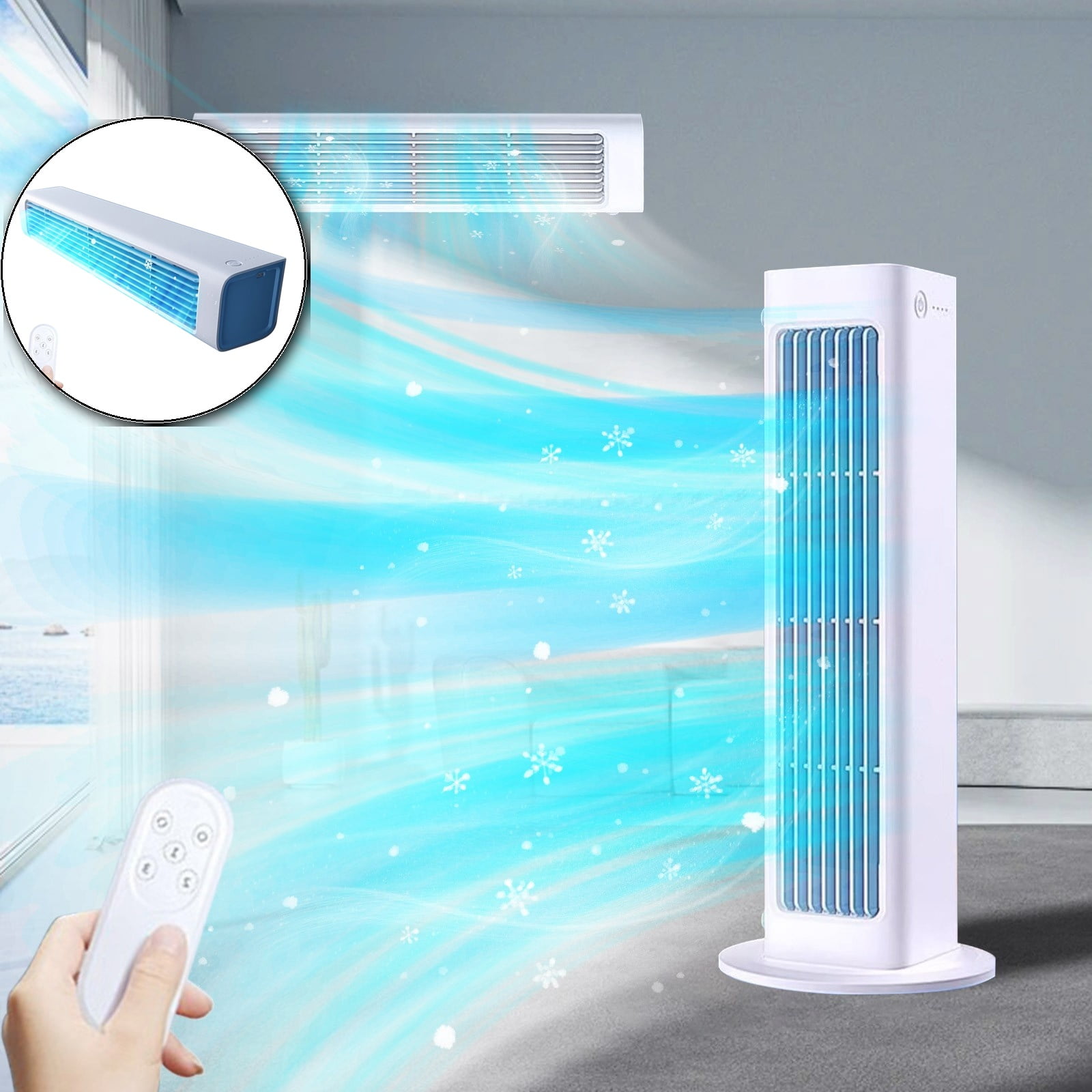 Small Portable Air Conditioners, 2 in 1 Standing & Through the Wall ...