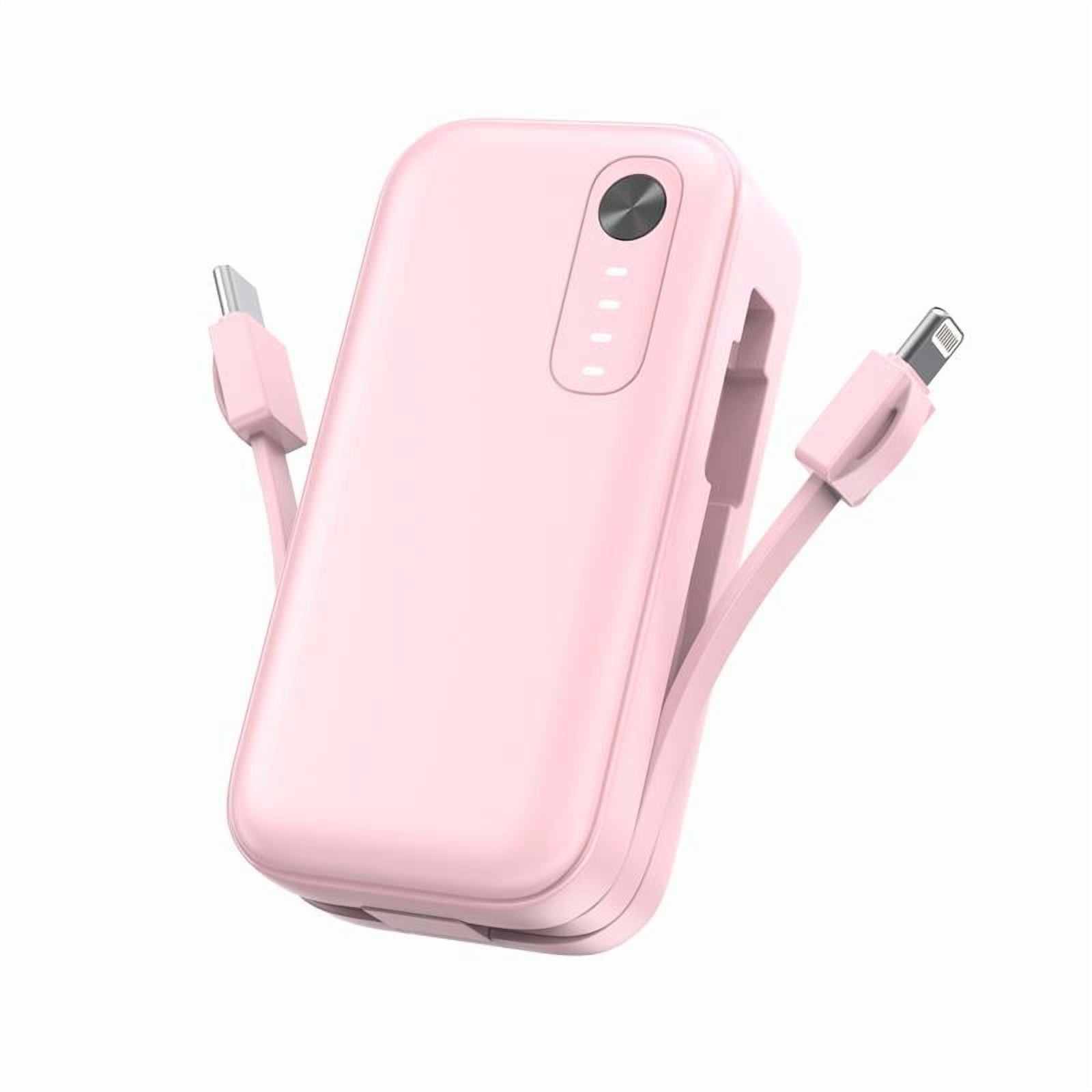 Small Portable Charger with Built-in Cables, 5000mAh 15W QC3.0 Fast ...