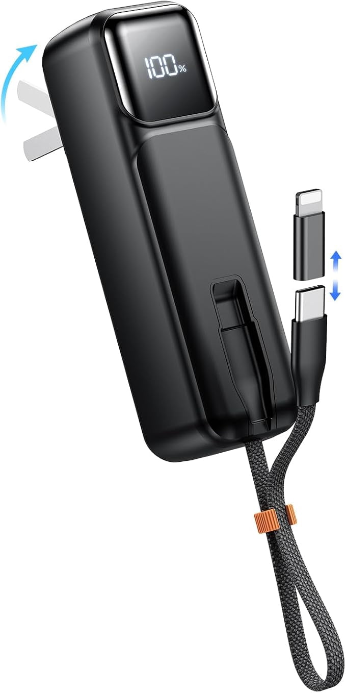 Small Portable Charger with Foldable Wall Plug 5000mAh,22.5W Fast ...