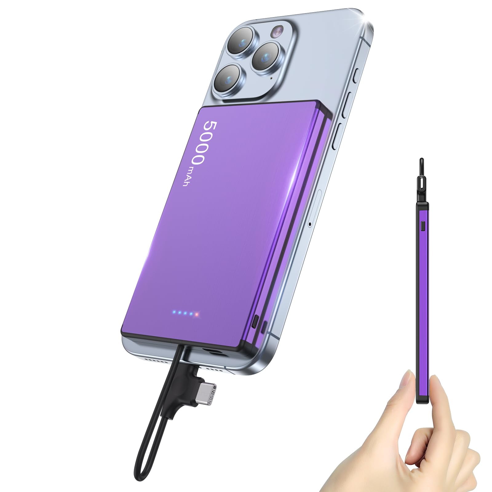 Small Portable Charger Power Bank,5000mAh 20W PD Fast Mini Battery Pack ...