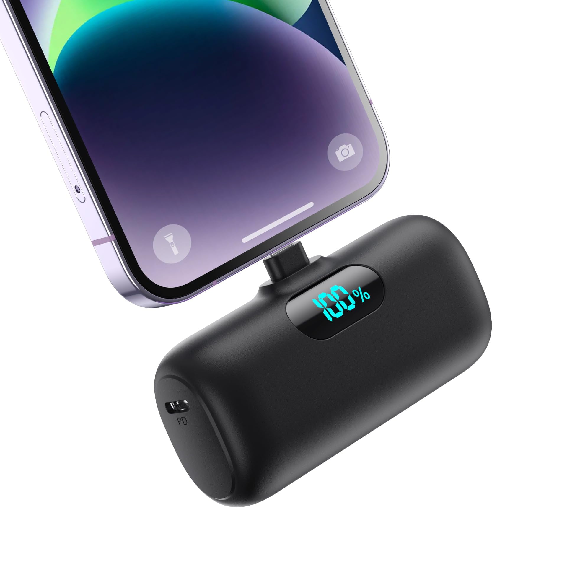 Small Portable Charger for iPhone,Upgraded 5000mAh PD H2FSDFast Power ...