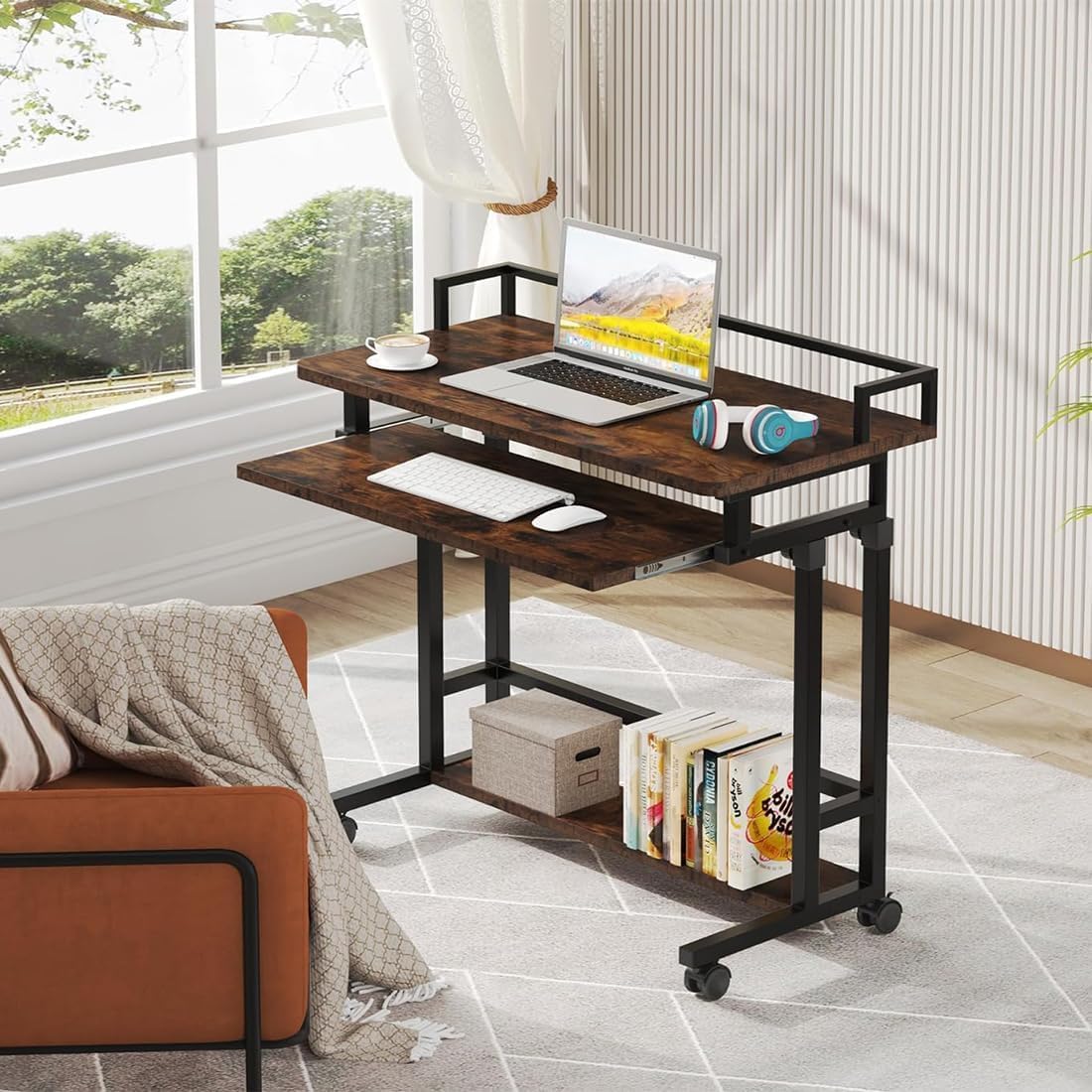 Small Portable Desk, Height Adjustable Laptop Table Small Standing Desk ...