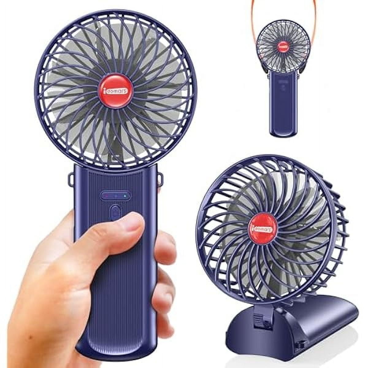 Small Portable Fan Handheld and Rechargeable: Blue Mini Hand Fans 4 ...