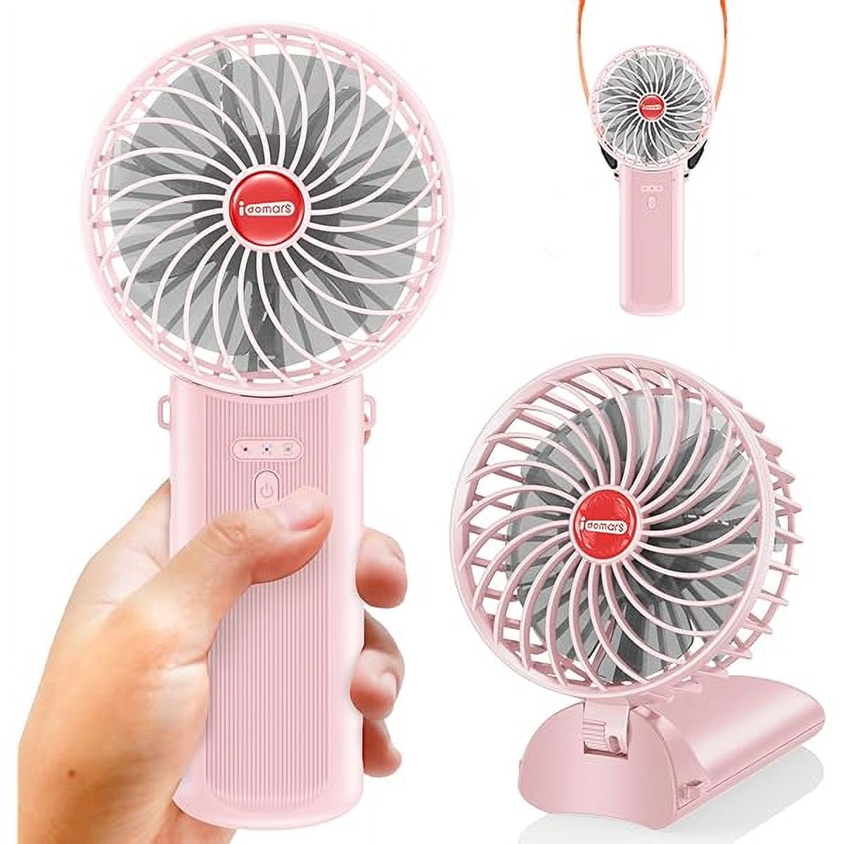 Small Portable Fan Handheld and Rechargeable: Pink Mini Hand Fans 4 ...