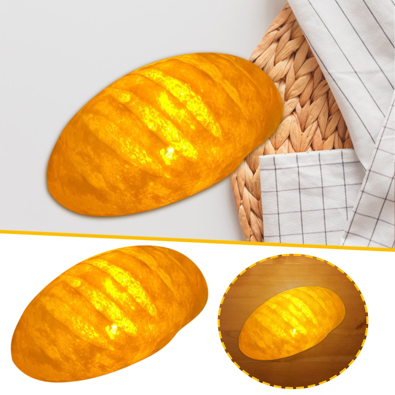 Small Portable Night Light For Kids Bread Nightlight Features Warm Lighting Quality Materials ...