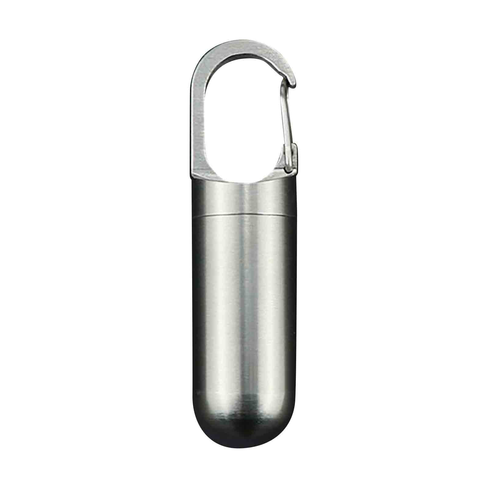 Small Portable Pill Box Keychain (1 Pack), Aluminium Alloy Mini Pill ...