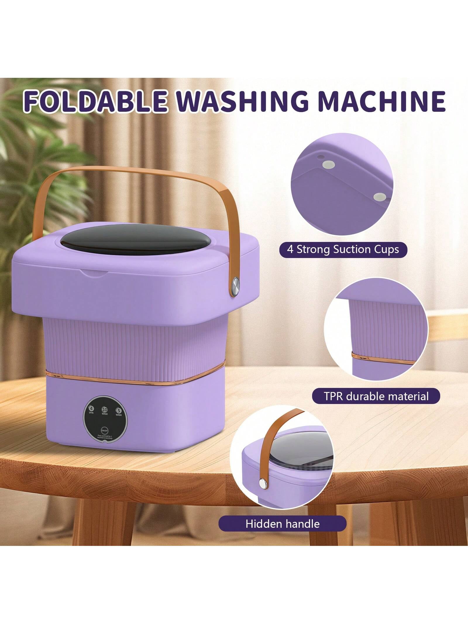 Small Portable Washing Machine, Mini Foldable Washer 5L High Capacity ...