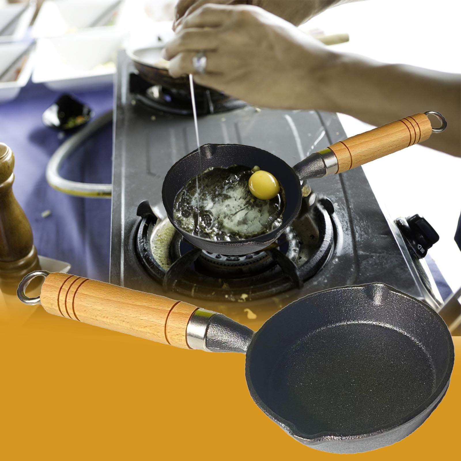 Small Pot Iron Oil Pan, Mini Pouring Pot, Heavy-duty Construction, Home ...