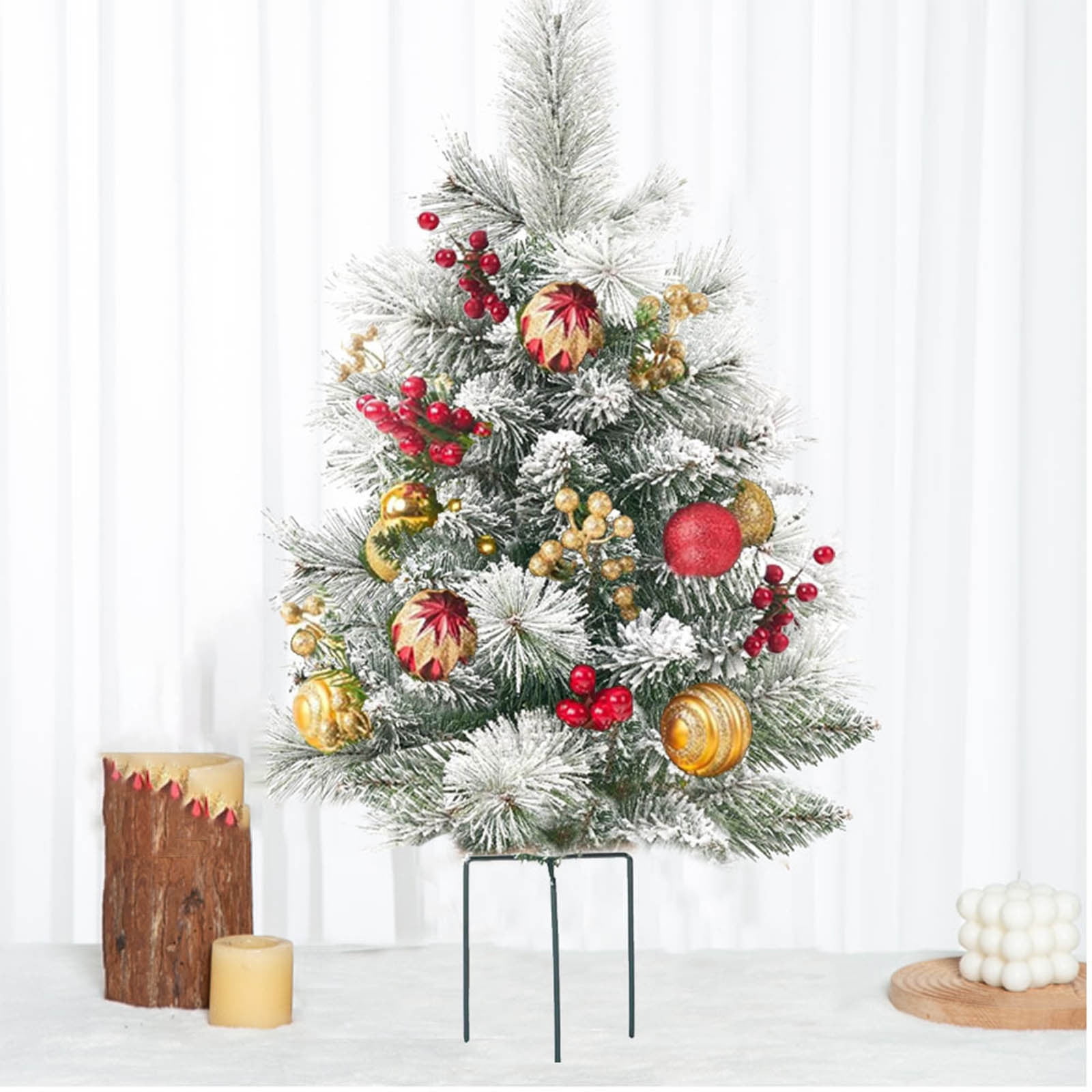 Small Pre-lit Christmas Tree, Outdoor Ground Plug Christmas Tree ...