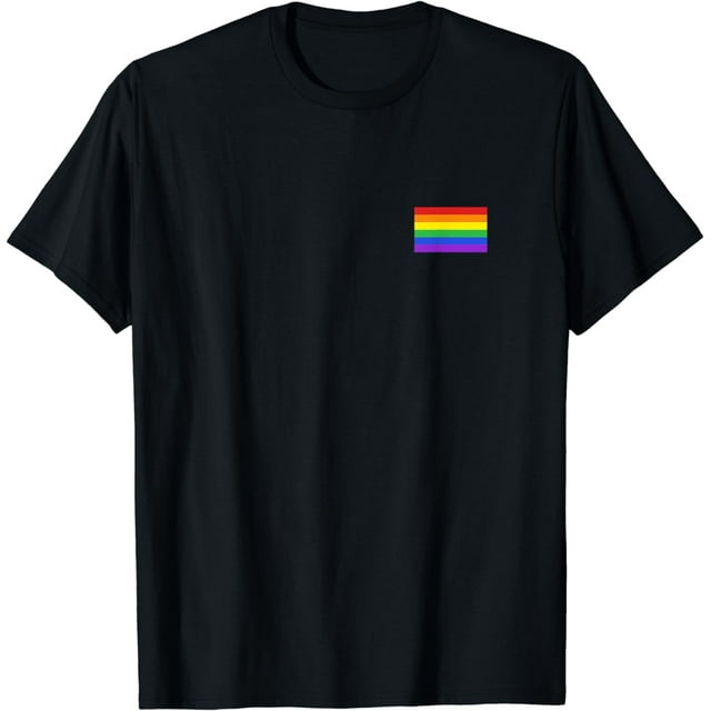 Small Pride Flag Subtle Pride Rainbow LGBT Gay Pride Month T-Shirt ...