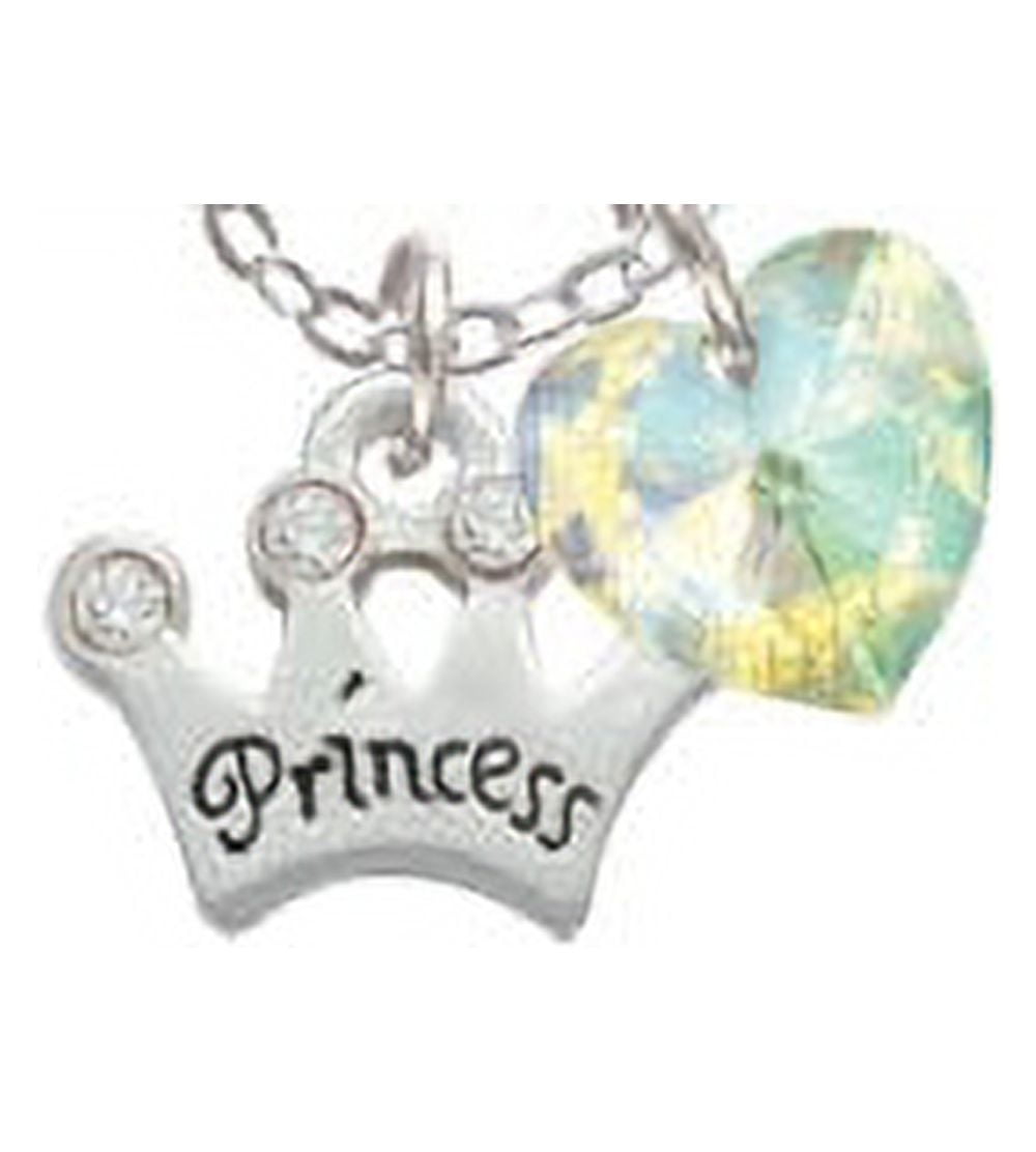Small ''Princess'' Crown with Clear Crystals - Clear AB Crystal Heart ...