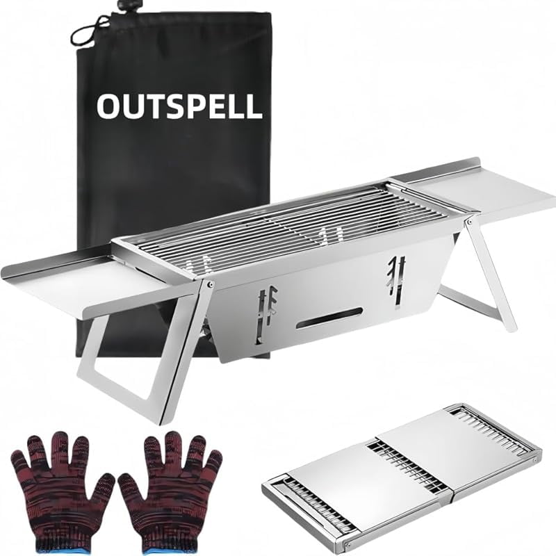 Small Protable Charcoal Grill Outdoor: BBQ MINI Foldable Carbon Griller ...