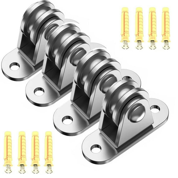 Small Pulley Block, 4 Pack 304 Stainless Steel Pulley Wheel, Heavy Duty ...