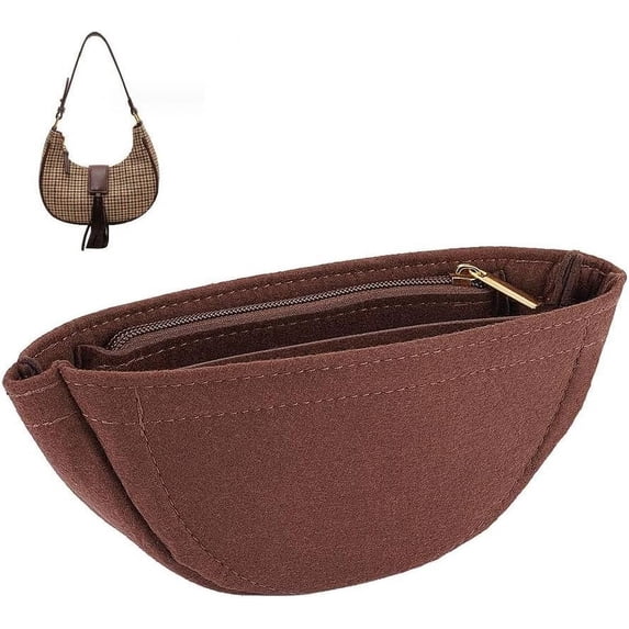 Purse Organizer Insert Felt Shoulder Bags Insert Arc Shape Underarm Bag ...