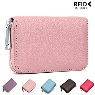 Women's Genuine Leather Credit Card Holder RFID Secure Spacious Cute ...