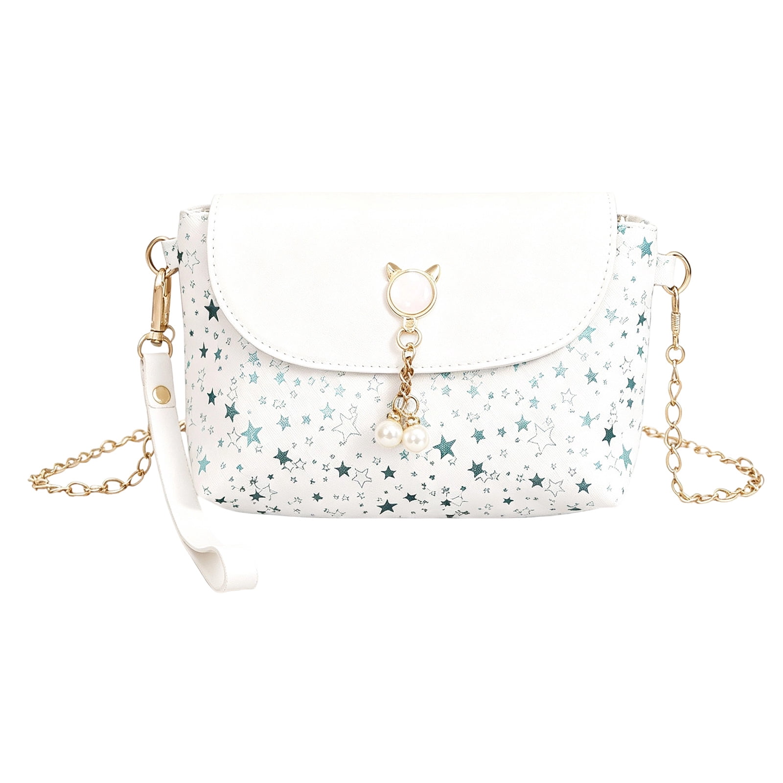 Small Purse with Chain-Style Hardware, Star-Pattern Exterior, Detail ...