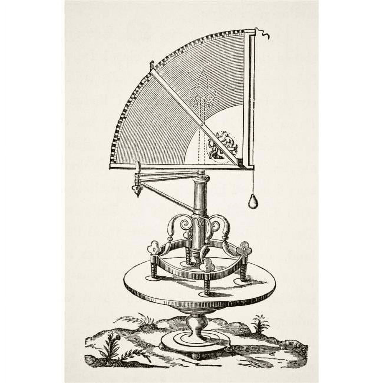 Small Quadrant Or Quarter of A Circle After Copper Engraving In Book ...