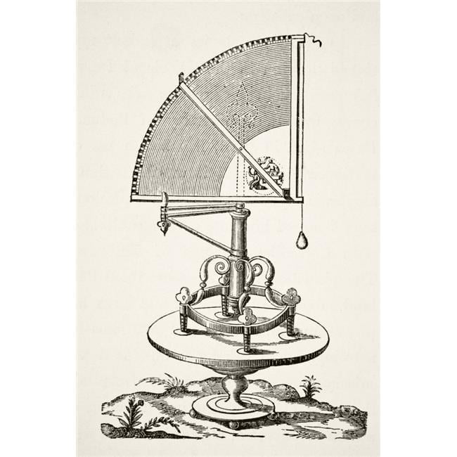Small Quadrant Or Quarter of A Circle After Copper Engraving In Book ...