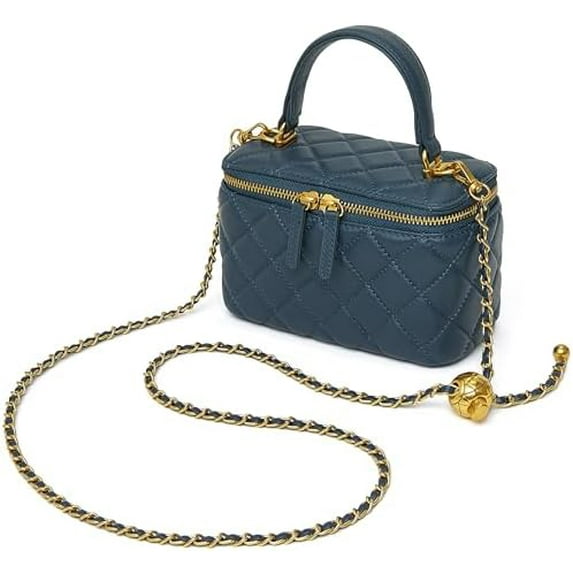 Small Quilted Box Crossbody Purse For Women Designer Leather Mini Top ...