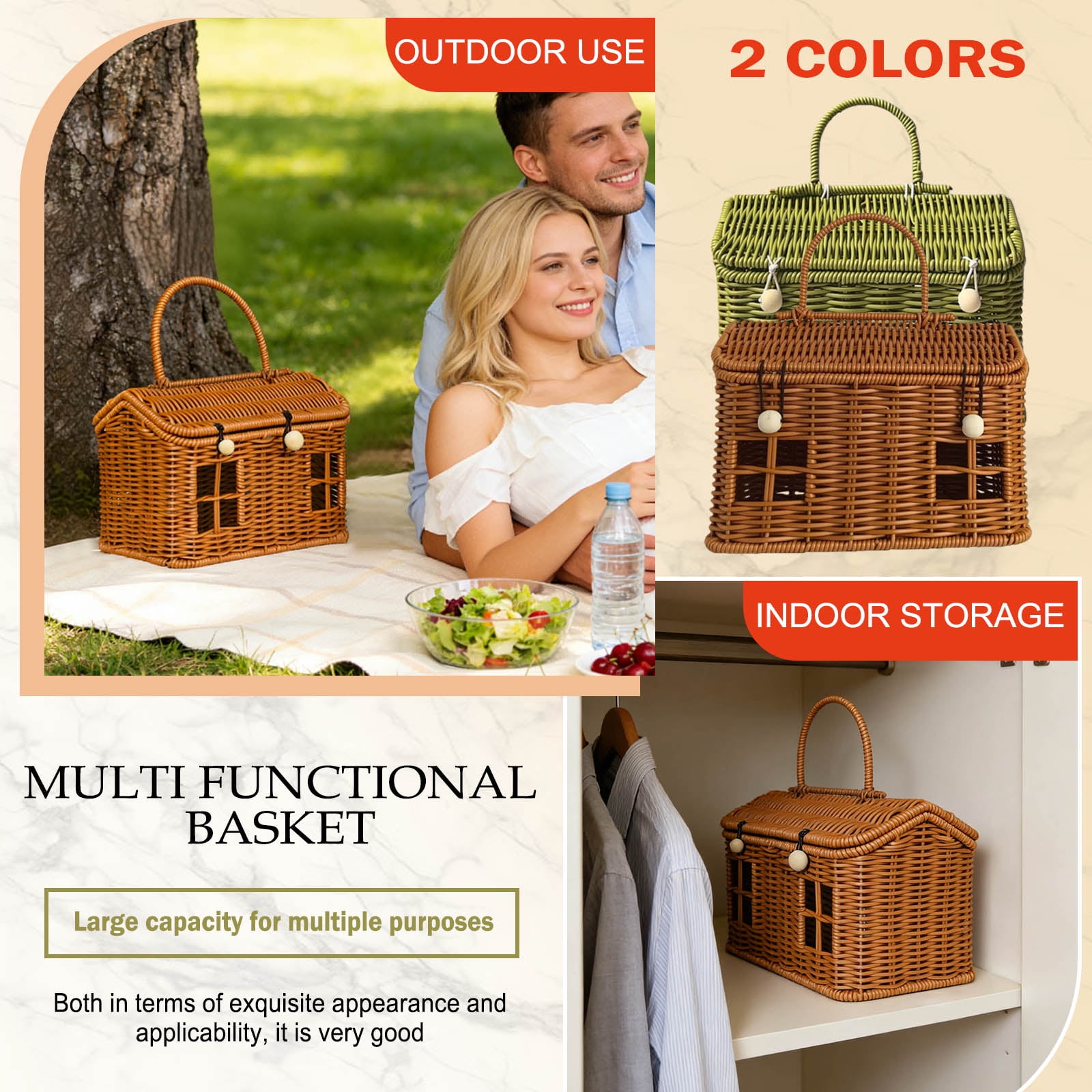 Small Rattan House Shaped Basket, Mini Creative Garden Harvest Plastic ...