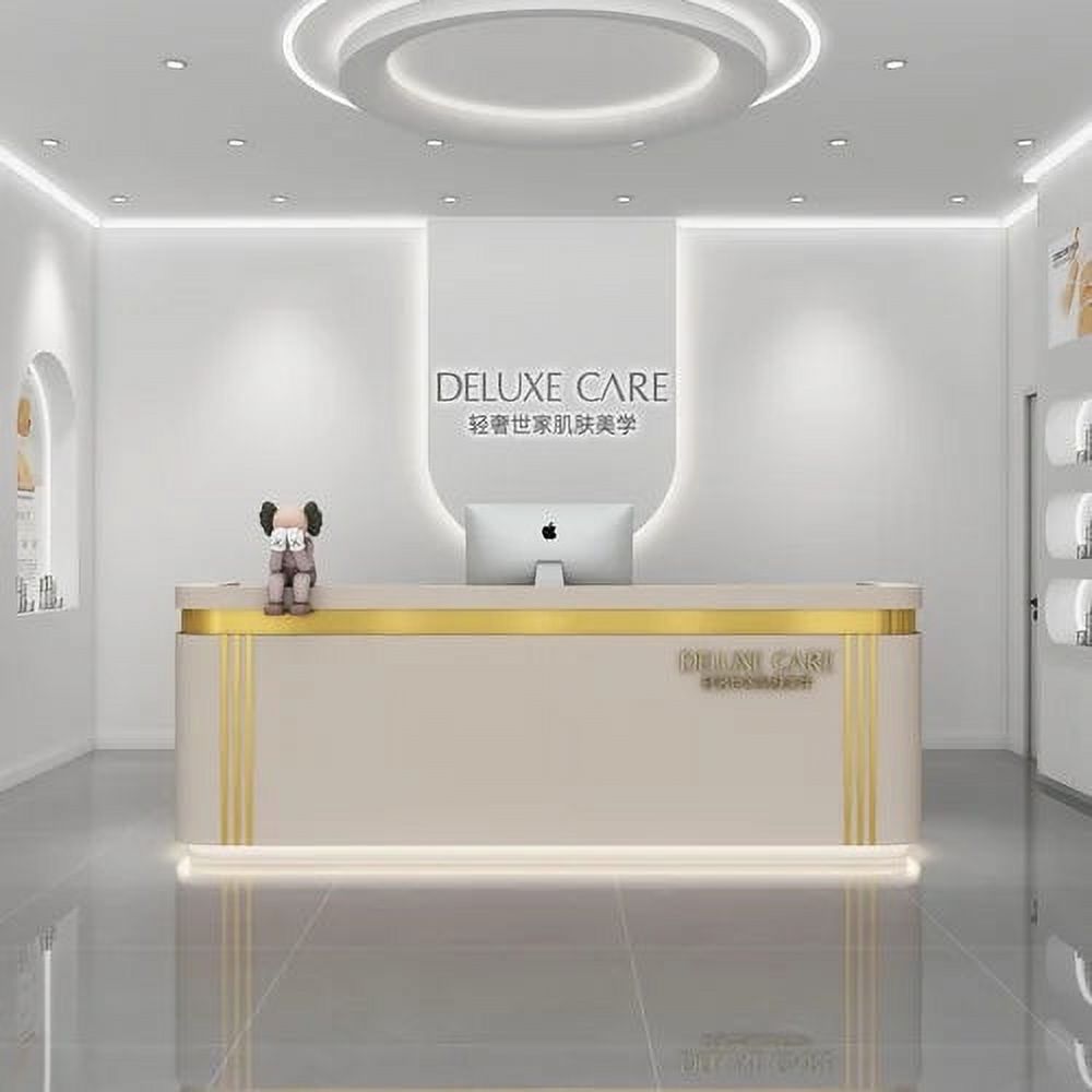 Small Reception Church Pulpit Front Desk Lectern White Mobile Register ...