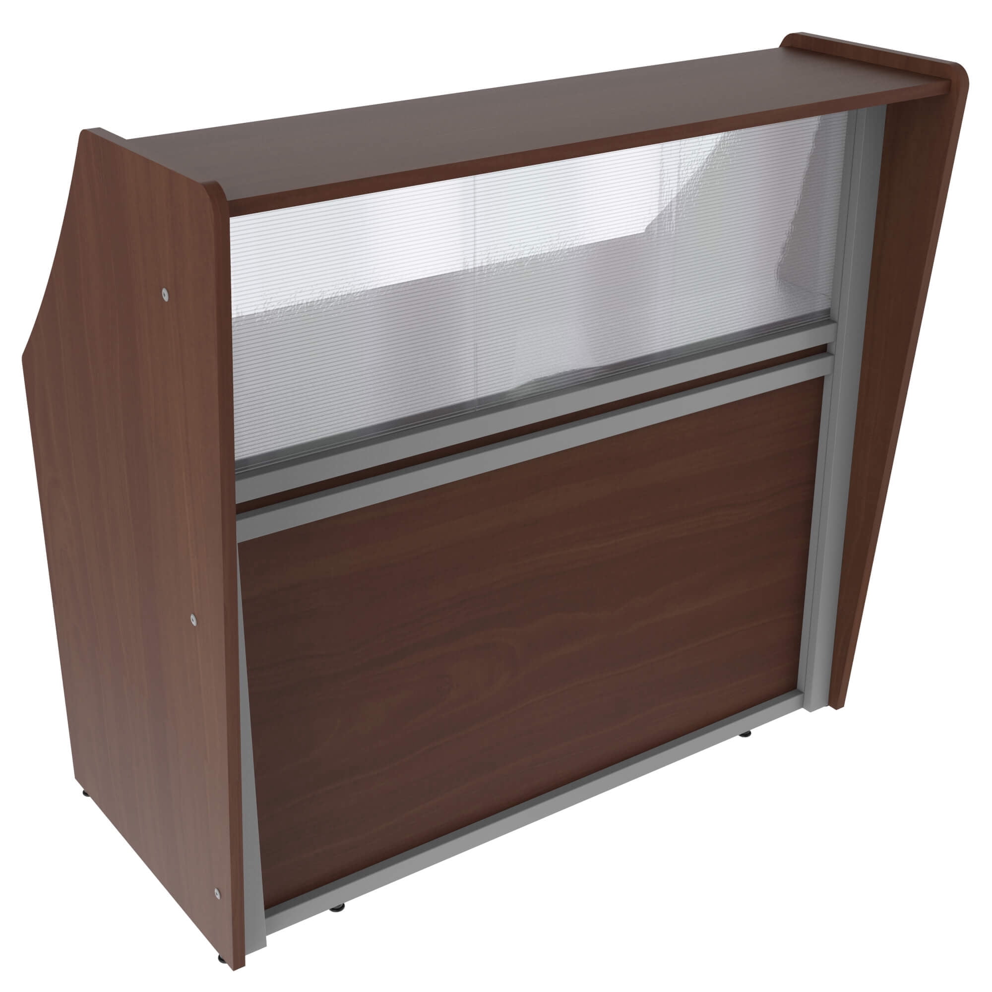 Small Reception Desk with Clear Acrylic Panel, 48" W Front Counter ...