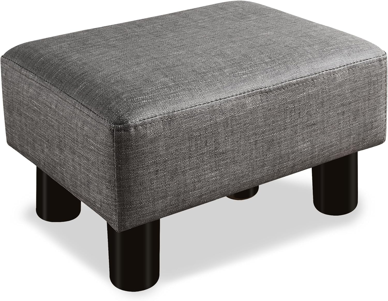 Small Rectangle Foot Stool, Leather Footrest Ottoman with Non-Skid ...