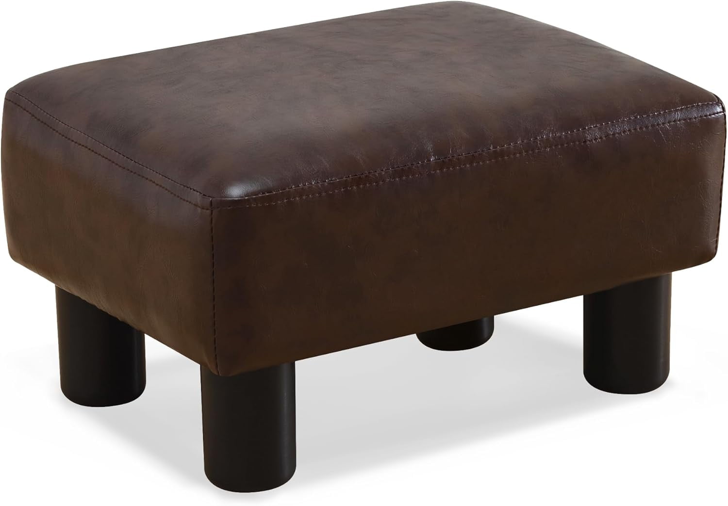 Small Rectangle Foot Stool, PU Leather Fabric Footrest Small Ottoman ...
