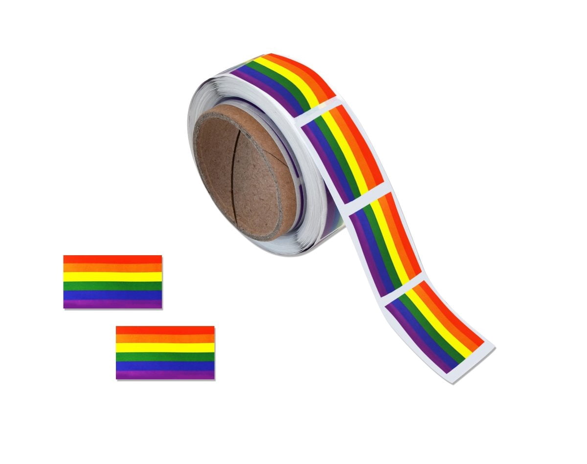Small Rectangle Rainbow Flag Stickers (250 per Roll) - Walmart.com