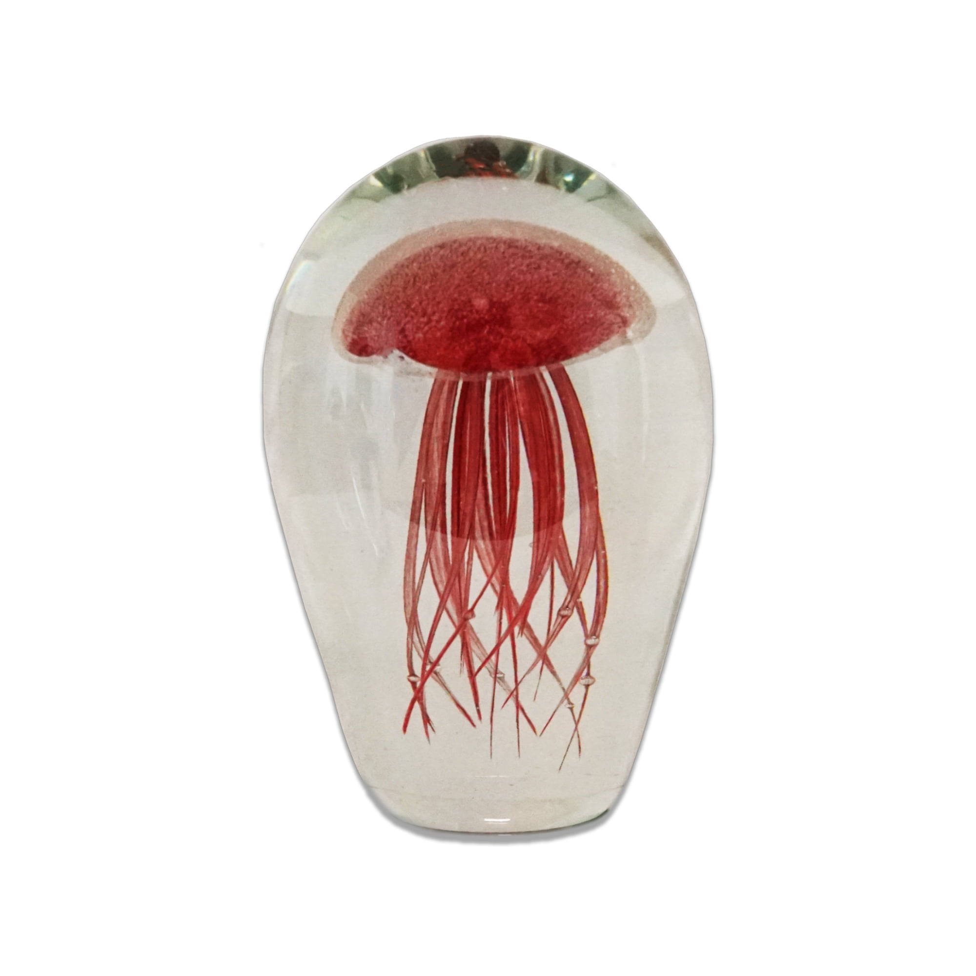 Small Red Glass Jellyfish 3" Glow In The Dark Paperweight - Walmart.com