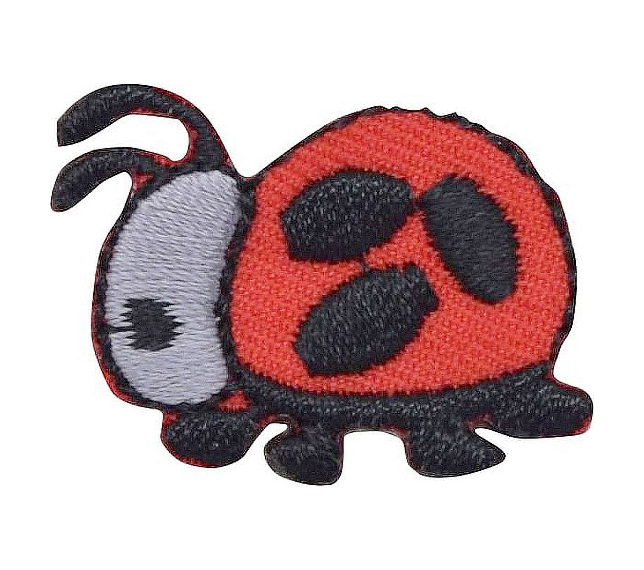 Small Red/Gray Ladybug - Iron on Applique/Embroidered Patch - Walmart.com