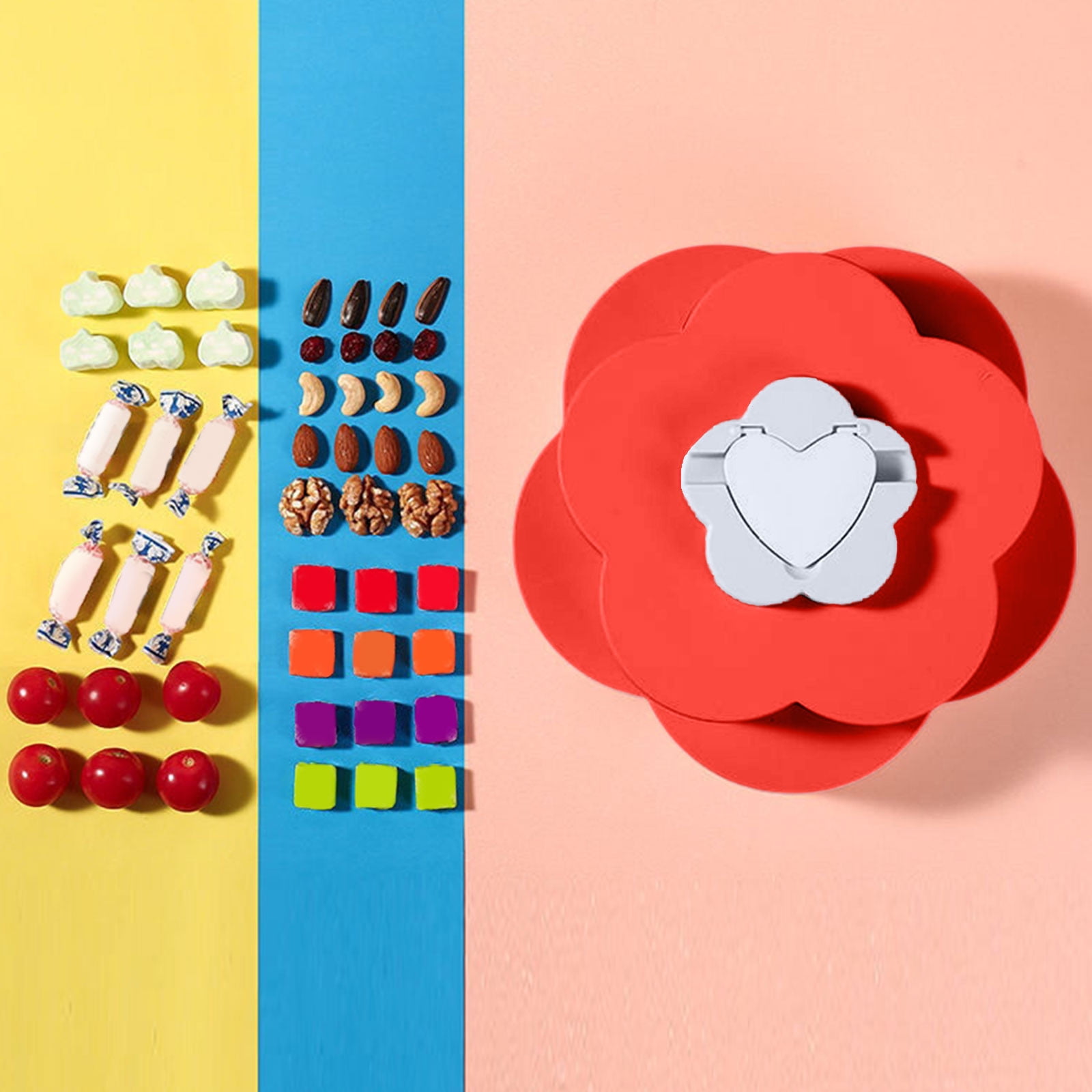Small Red Rotating Snack Tray - Chinese-Style Minimalist Candy Box ...