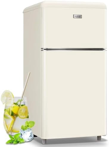 Small Refrigerator with Freezer 3.5 Cu.Ft Mini Fridge for Bedroom Dual ...