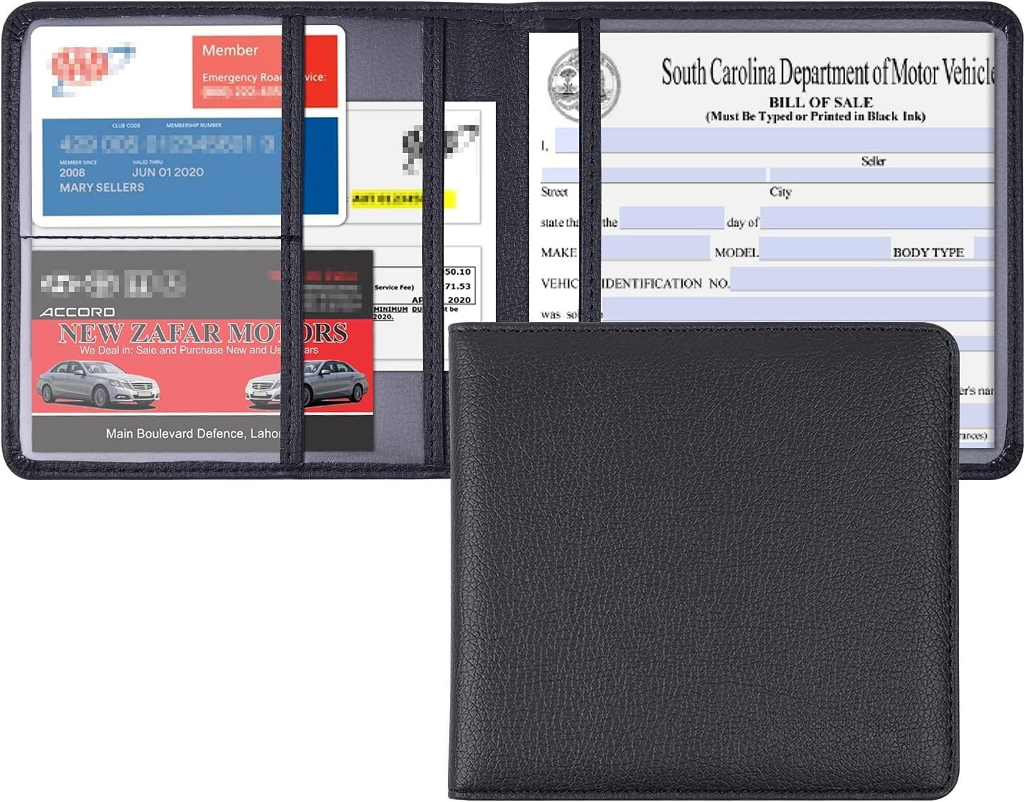 Small Registration and Documents Holder - PU Leather Glove Box ...
