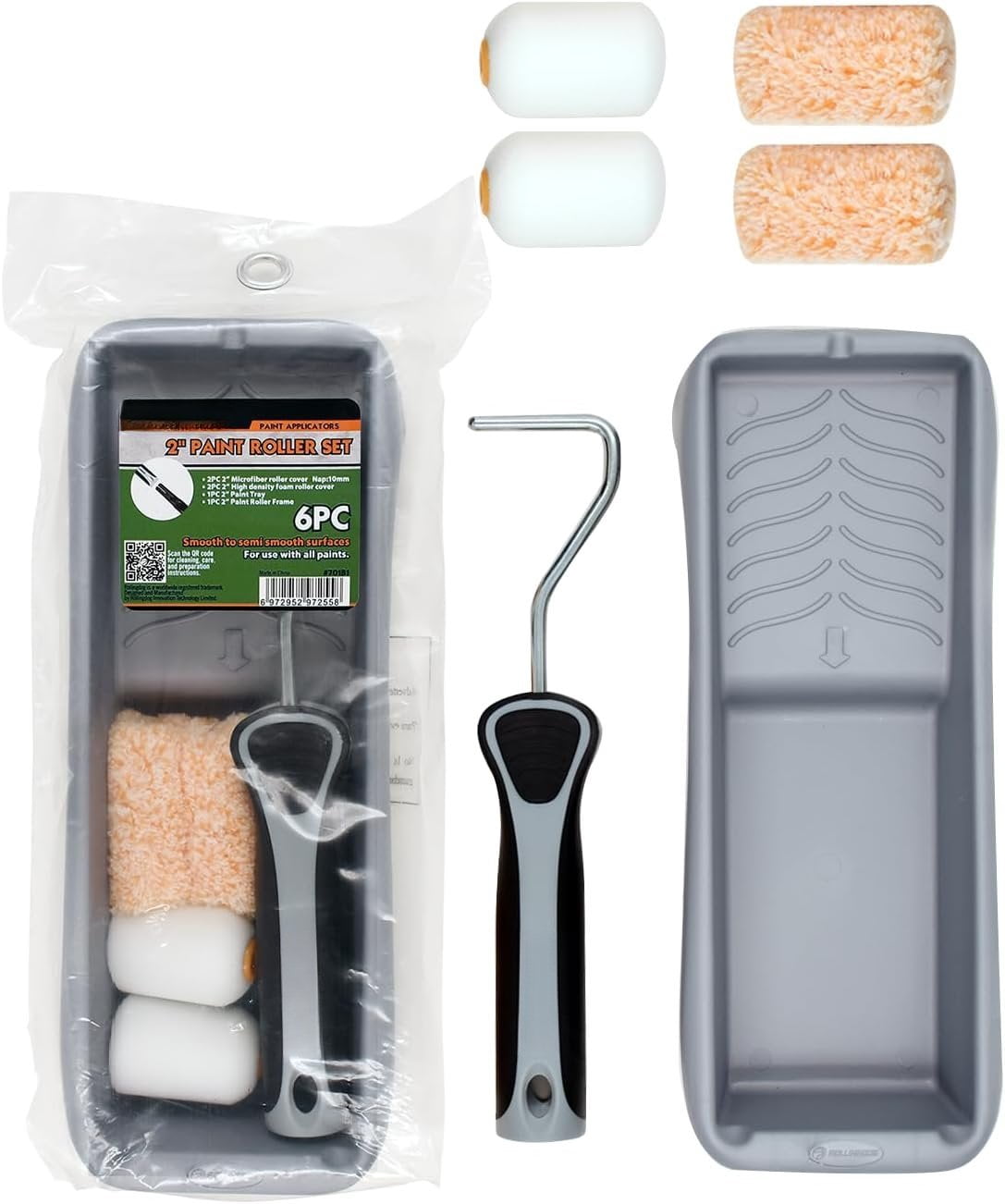 Small Roller - 2 Inch Roller Frame with and Microfiber Roller Covers ...