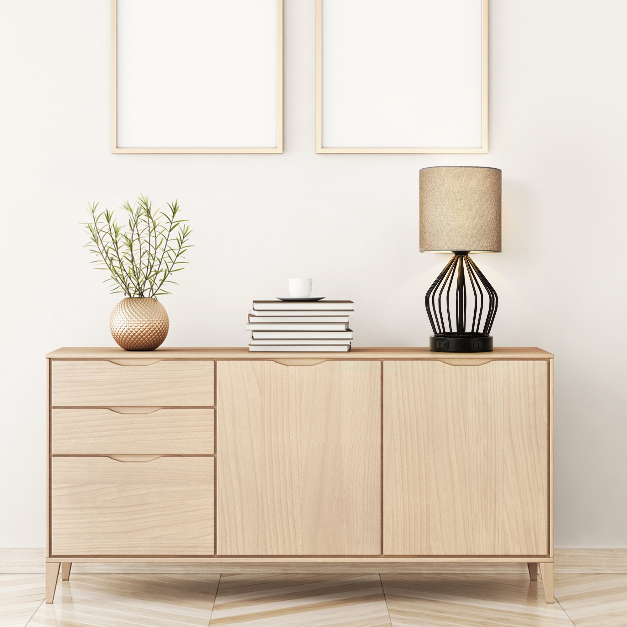 TUOREN 2 Tier Rolling Utility Cart with 2 metal tubes 4 wheels with ...