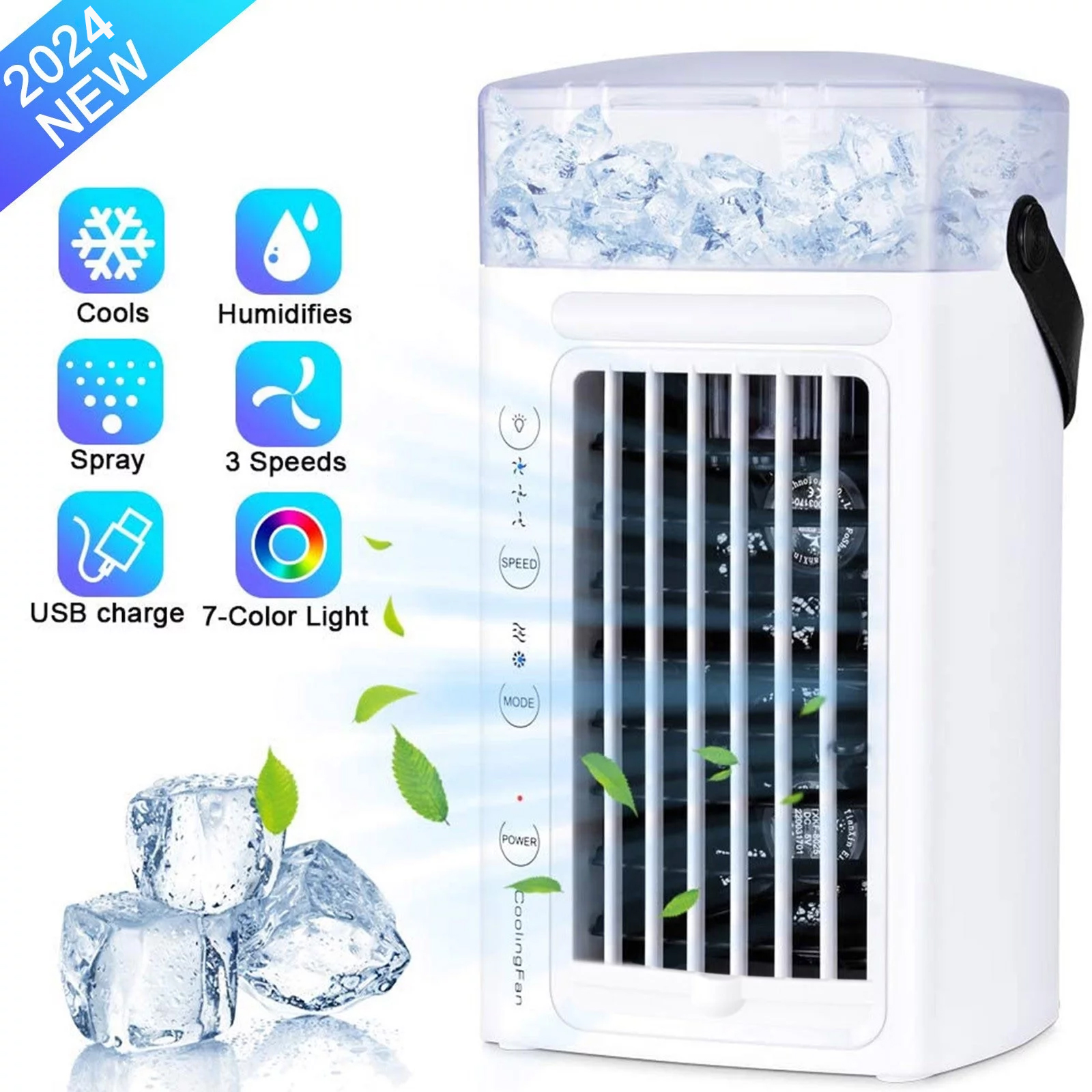 Dilwe Portable 12V Car Truck Home Mini Air Conditioner Evaporative ...