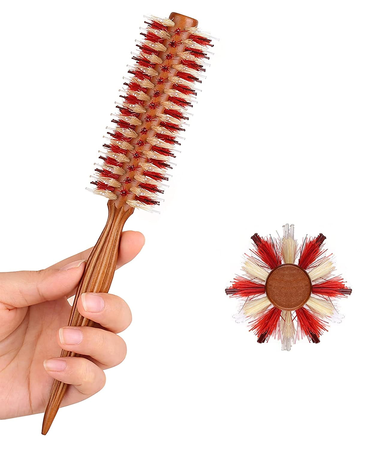 Walmart Small Round Natural Boar & Nylon Bristle Hair Brush, 1.7 Inch ...