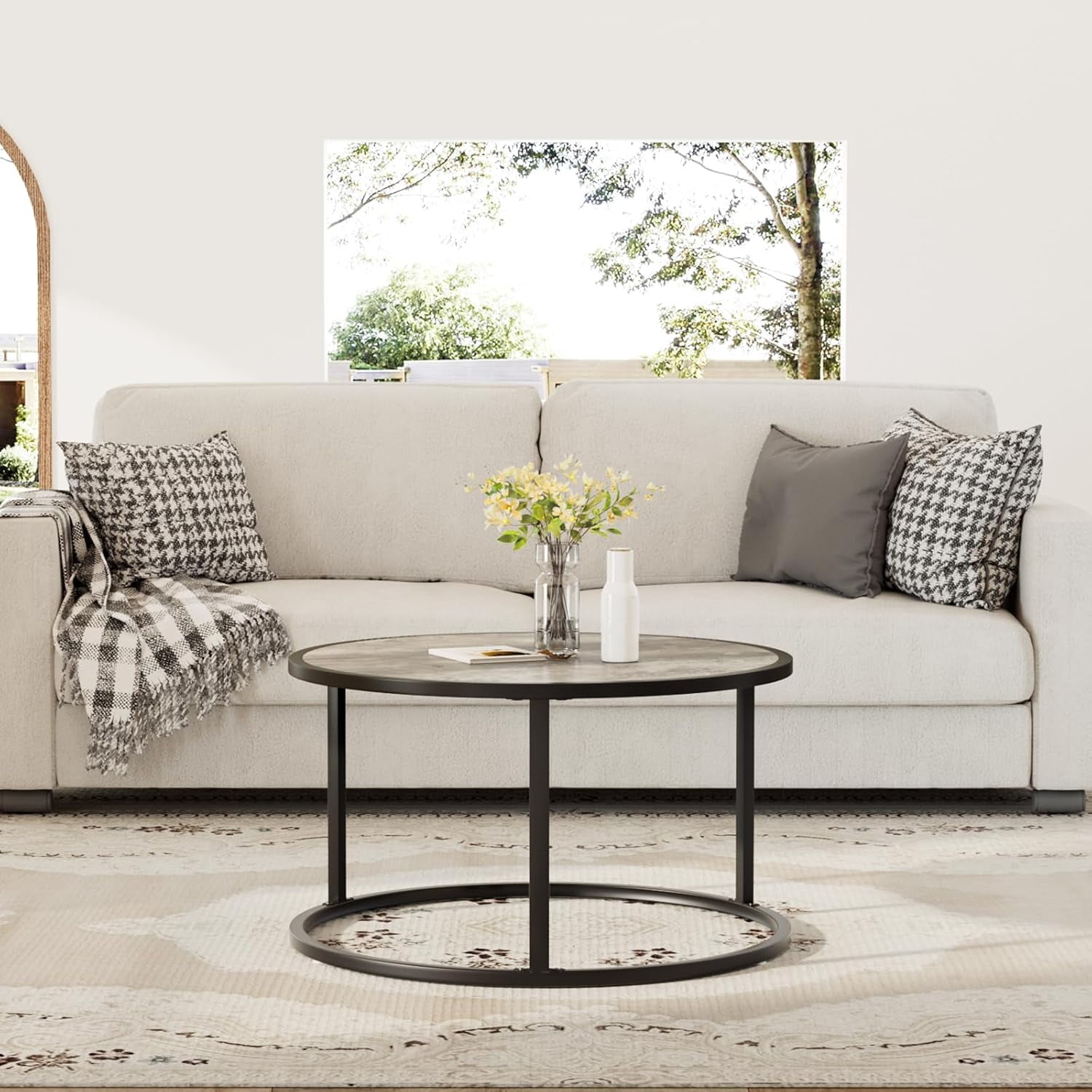 Small Round Coffee Table, Modern Coffee Tables for Living Room, Simple ...