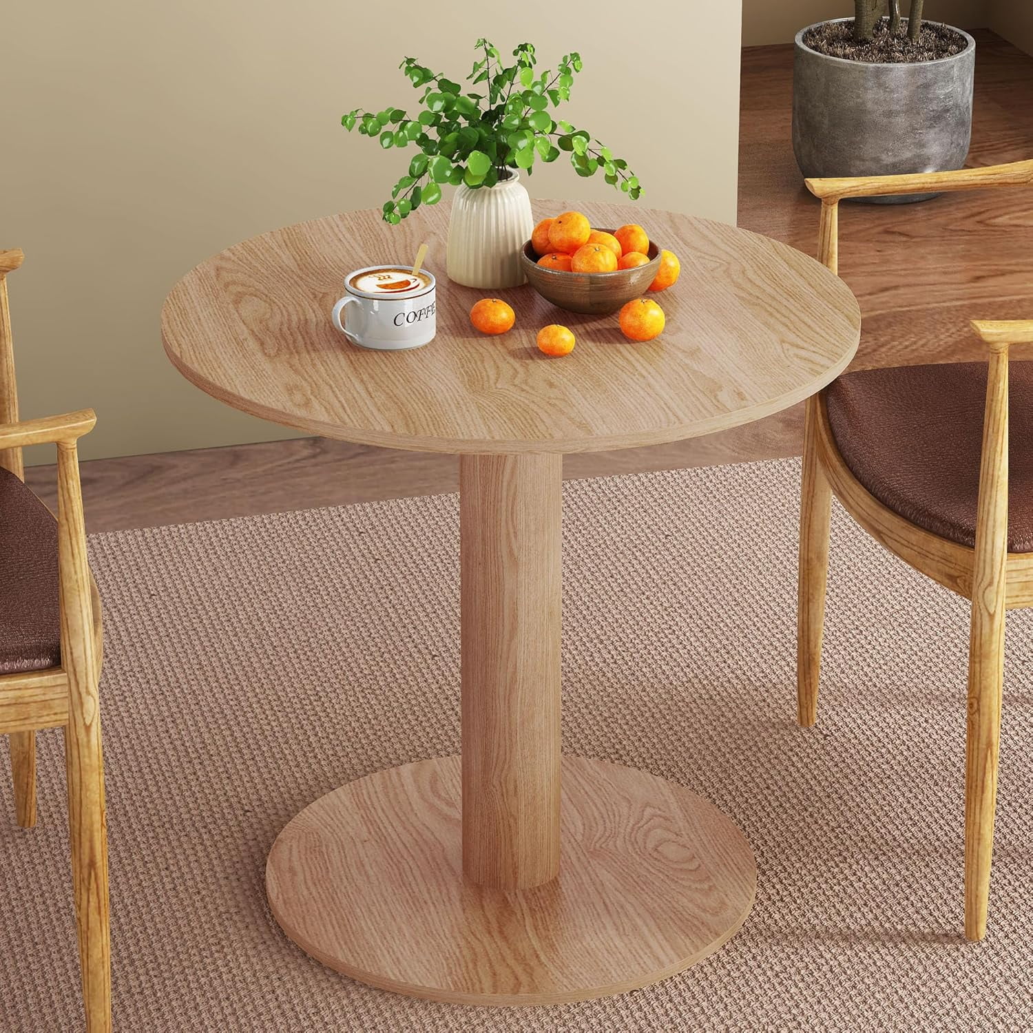 Small Round Dining Table for 2-4, Boho Circle Dining Table Breakfast ...