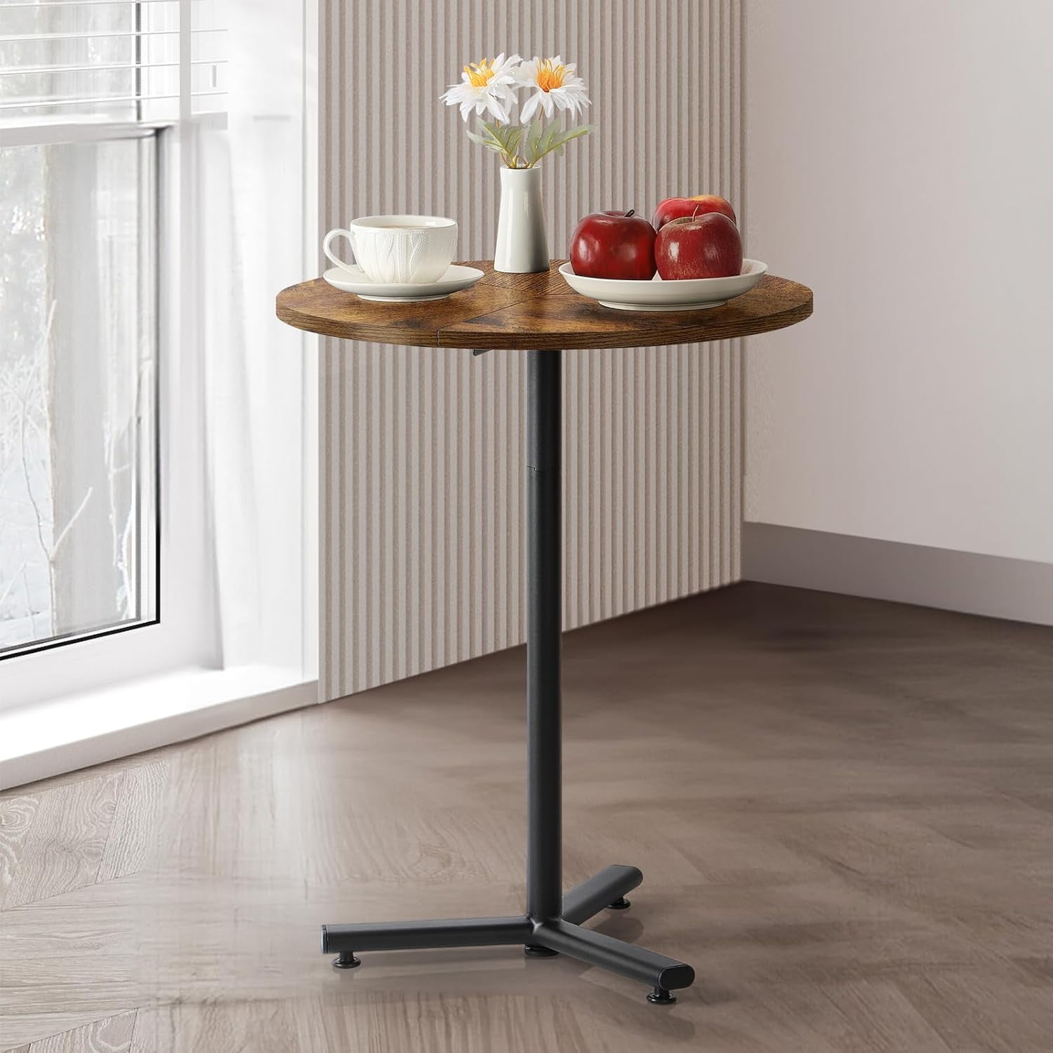 Small Round Dining Table,Modern Round Kitchen Table with Adjustable ...