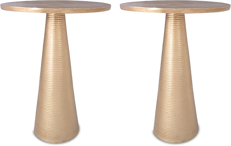Small Round Gold Side Table Rhodes, Accent, End, Pedestal, Martini ...