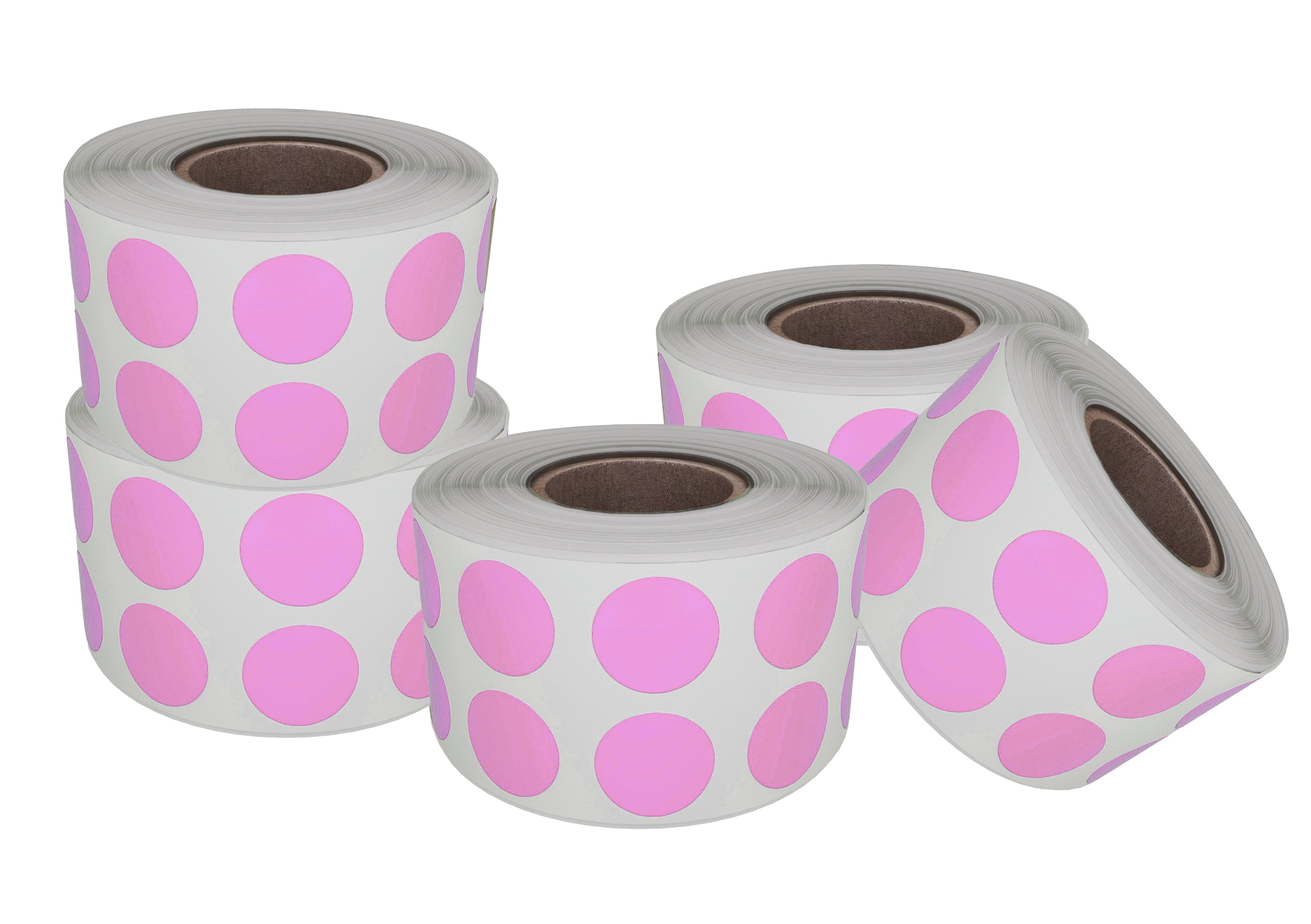 Small Round Labels Pastel Pink Color Coding 1/2 inch (0.5) - 5 Rolls ...