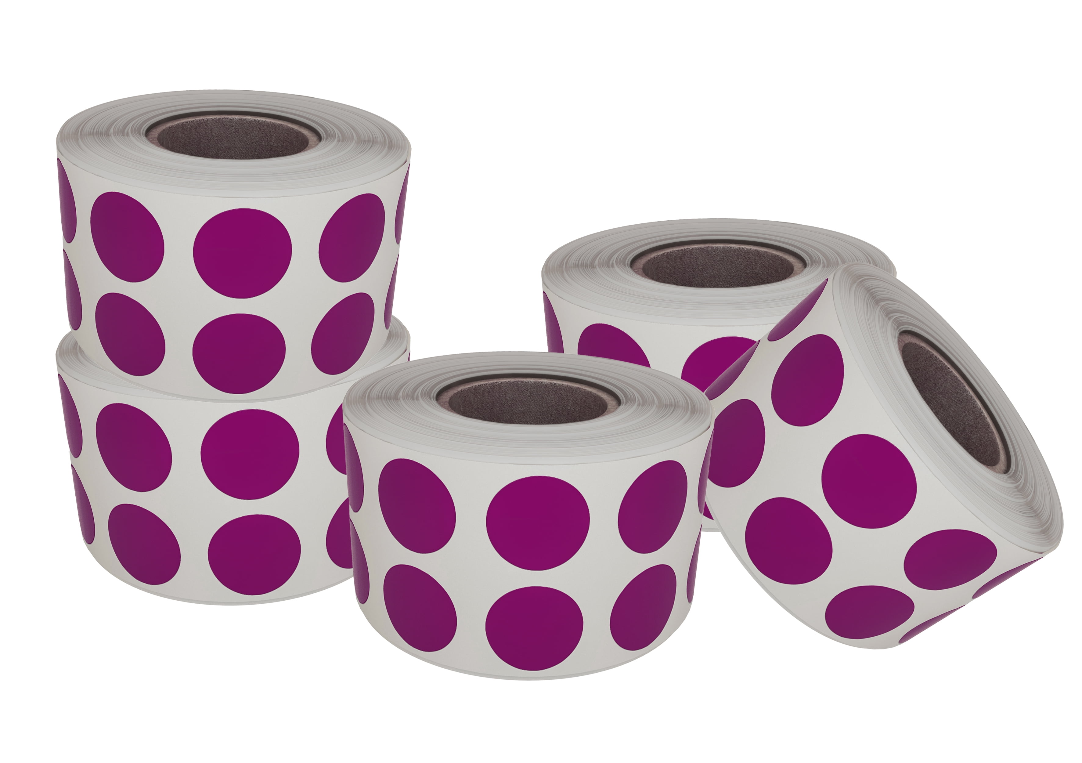 Small Round Labels Purple Color Coding 1/2 inch (0.5) - 5 Rolls - 5400 ...