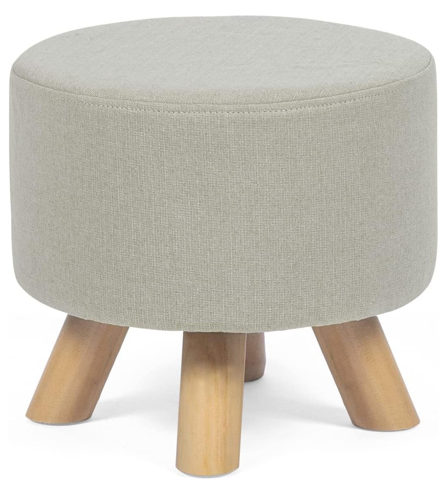 Small Round Ottoman Foot Rest Stool Fabric Padded Seat Footstool ...