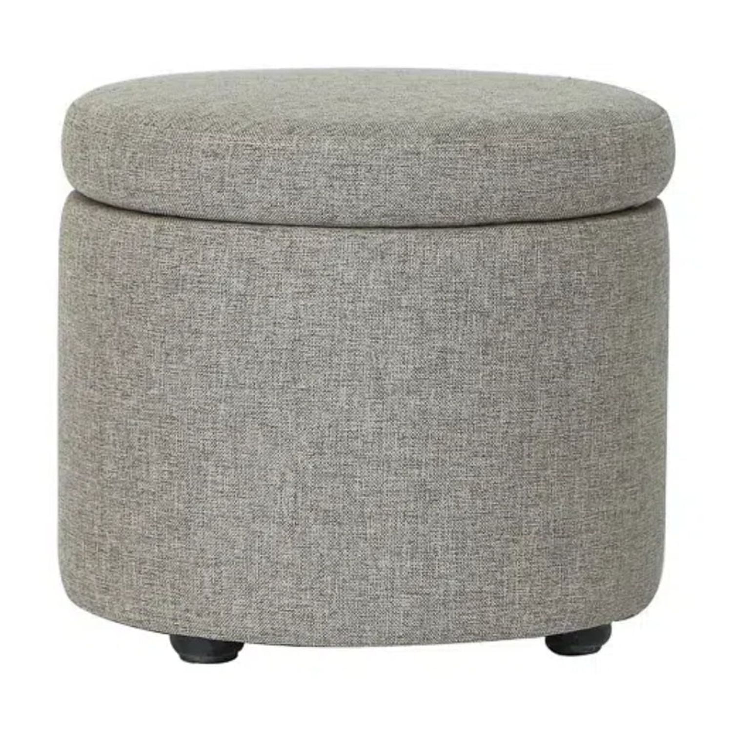 Small Round Ottoman，Round Accent Storage Ottoman with Reversible Tray ...